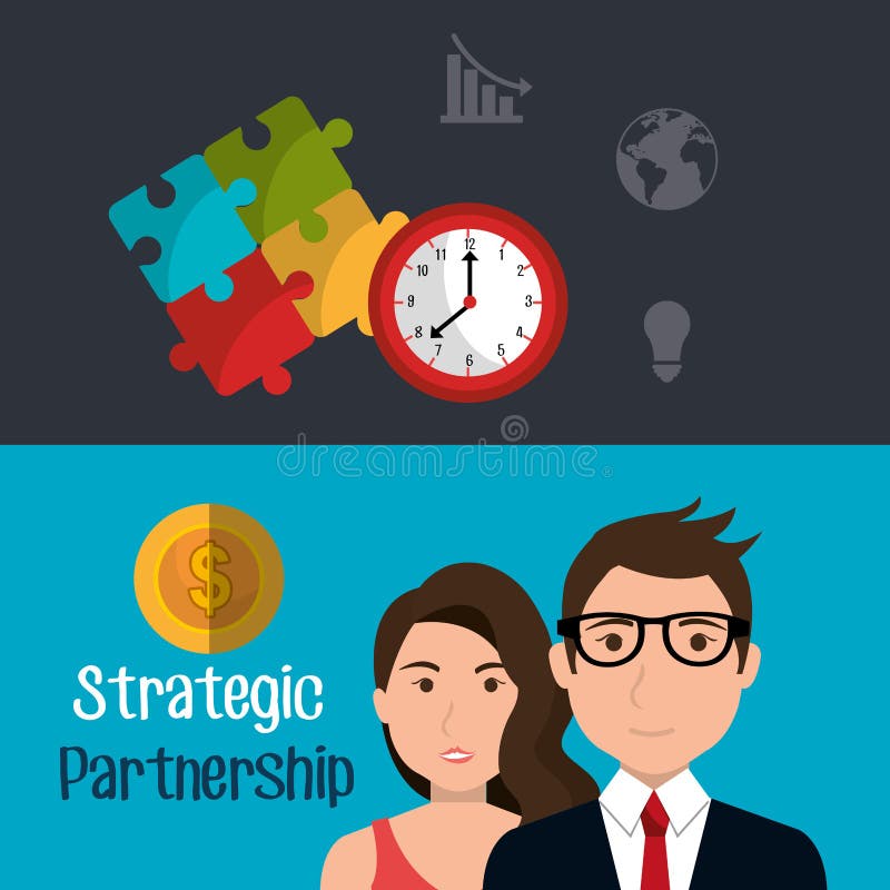 Strategic Partnership Design Stock Illustration - Illustration of ...