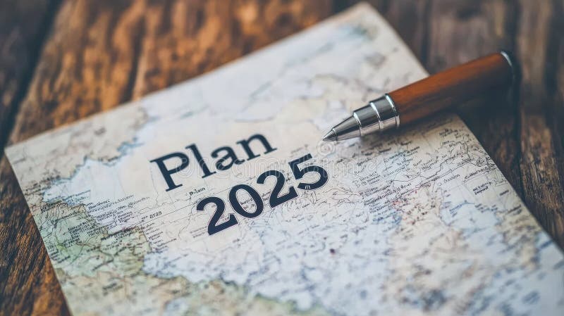 A Strategic Plan for 2025 Displayed on a Map, Symbolizing Future Goals ...