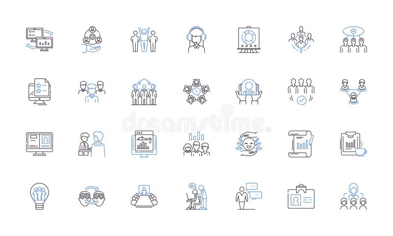 Strategic Plan Line Icons Collection. Alignment, Vision, Mission ...