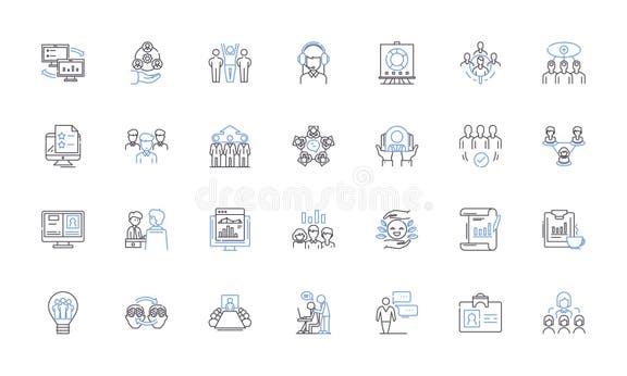 Strategic Plan Line Icons Collection. Alignment, Vision, Mission ...