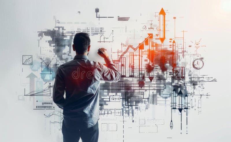 Strategic Planning and Analysis by Businessman with Futuristic Graph ... Strategic Planning and Analysis by Businessman with Futuristic Graph ...