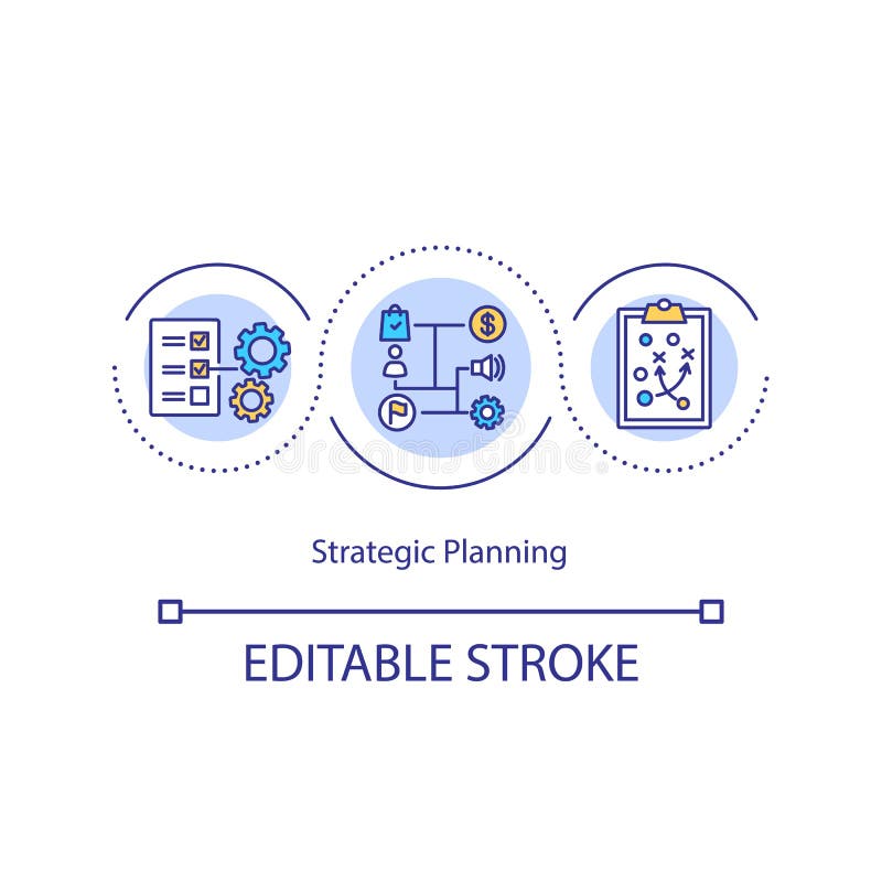 Strategic Planning Concept Icon Stock Vector - Illustration of circle ...