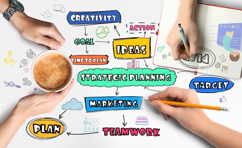 Strategic Planning Concept. People Working at Scheme Together Stock ...