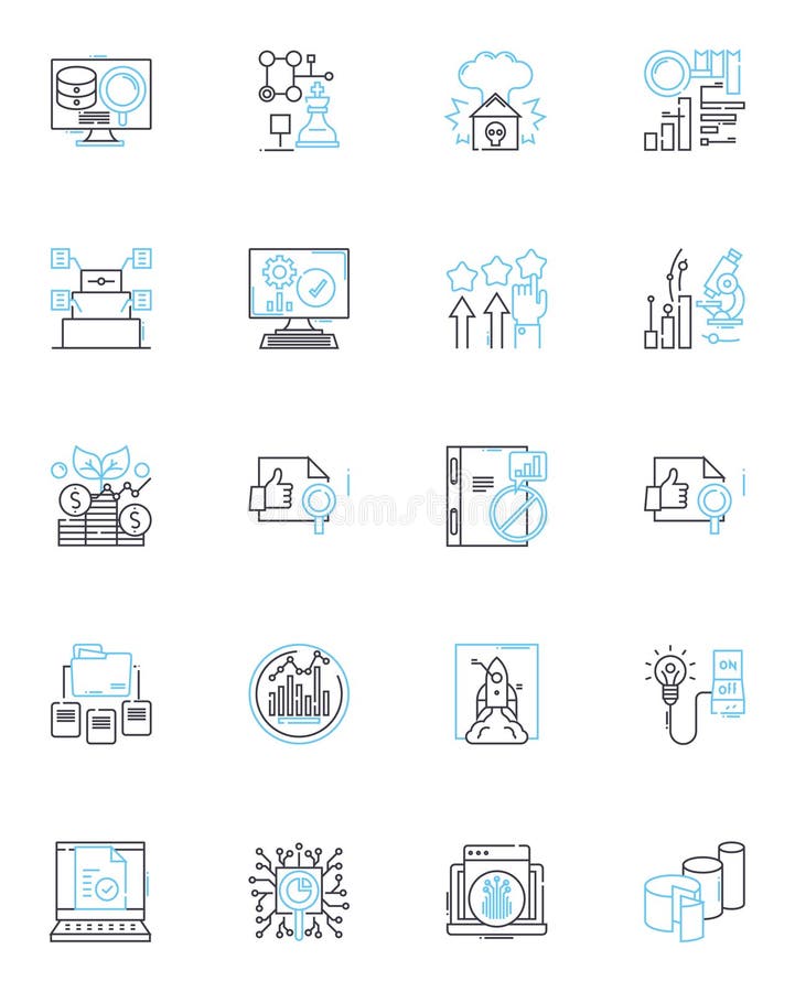 Strategic Planning Linear Icons Set. Innovation, Vision, Objectives ...