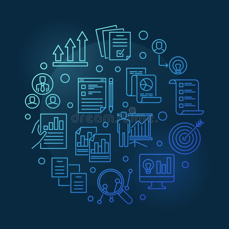 Strategic Planning Process Blue Round Vector Illustration Stock Vector ...