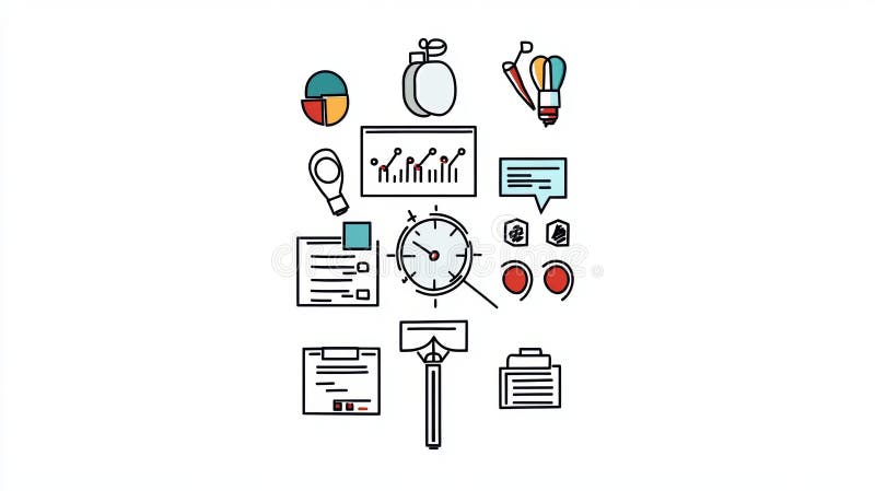 Project Management Icons stock illustration. Illustration of ...