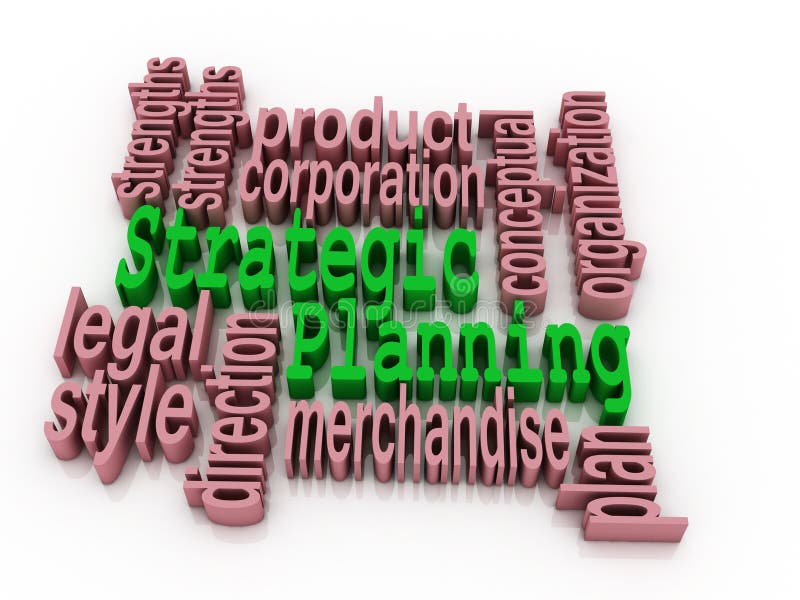 Strategic Words Indicates Business Strategy 3d Illustration Stock ...