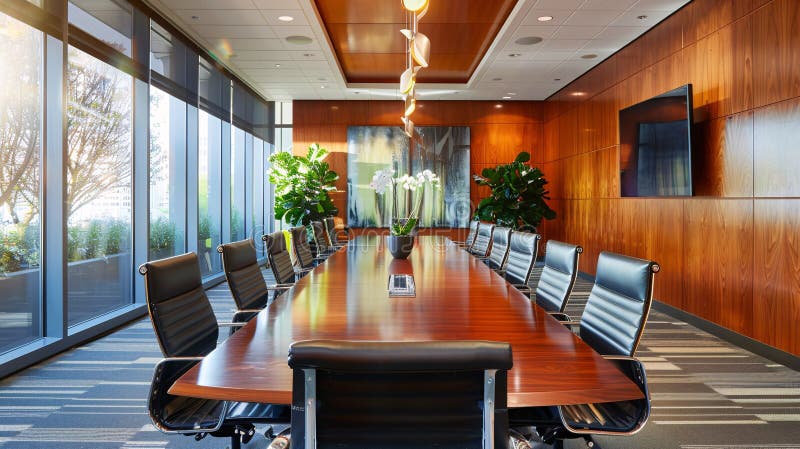 A Strategic Planning Session in a Modern Boardroom Stock Illustration ...