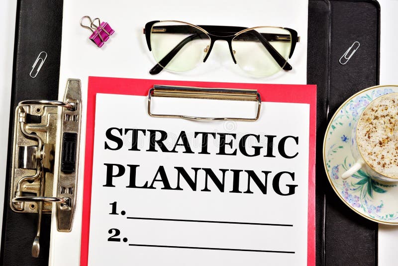 Strategic Planning. a Text Label in a Working Notebook Stock Image ...