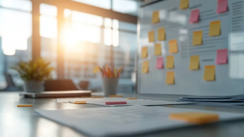 Strategic Project Management Meeting with Team Brainstorming on ...