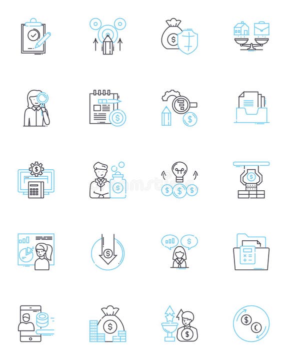 Strategic Research Linear Icons Set. Planning, Analysis, Forecasting ...