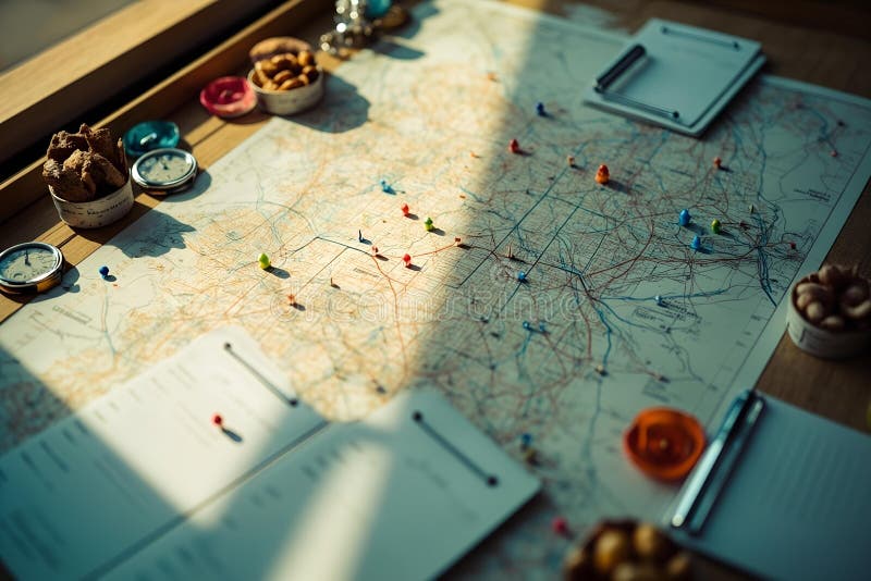 Strategic Route Planning Map for Enhanced Delivery Operations Stock ...