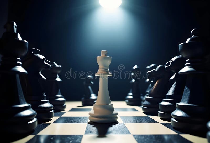 Strategic Showdown Under a Spotlight in an Intense Chess Match Setting ...