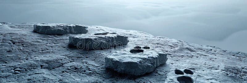 Strategic Steps: Footprints Mark Progress Up a Winding Stai Stock Image ...