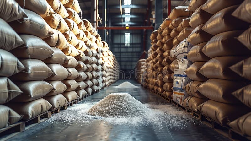 The Strategic Storage of Sweet Sugar Bags in a Spacious Warehouse Stock ...