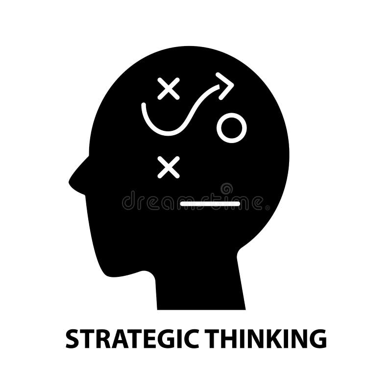 Strategic Thinking Icon, Black Vector Sign with Editable Strokes ...