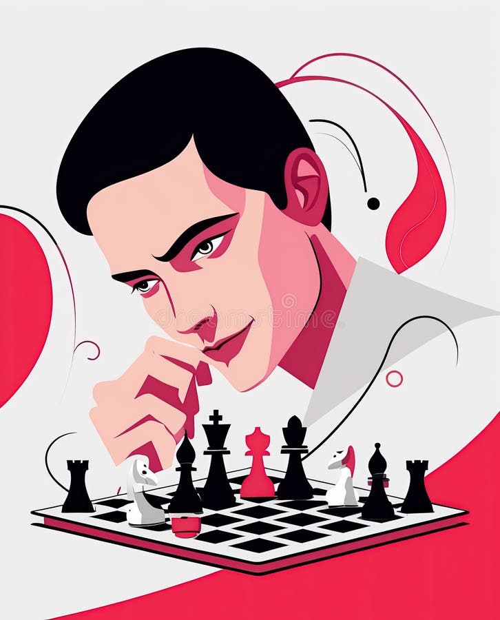 Strategic Thinking Man Playing Chess with Intense Focus on the Game ...