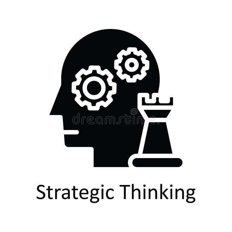 Strategic Thinking Vector Solid Icon Design Illustration. Human ...