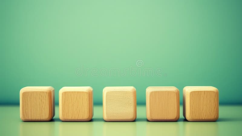 Strategically Arranged Wooden Blocks with Empty Spaces for Text on ...