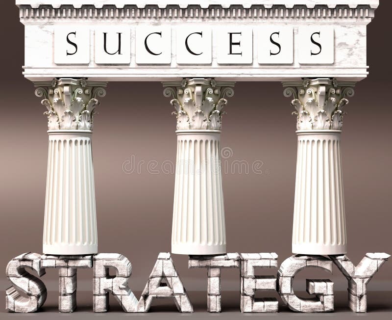 Strategy As a Foundation of Success - Symbolized by Pillars of Success ...