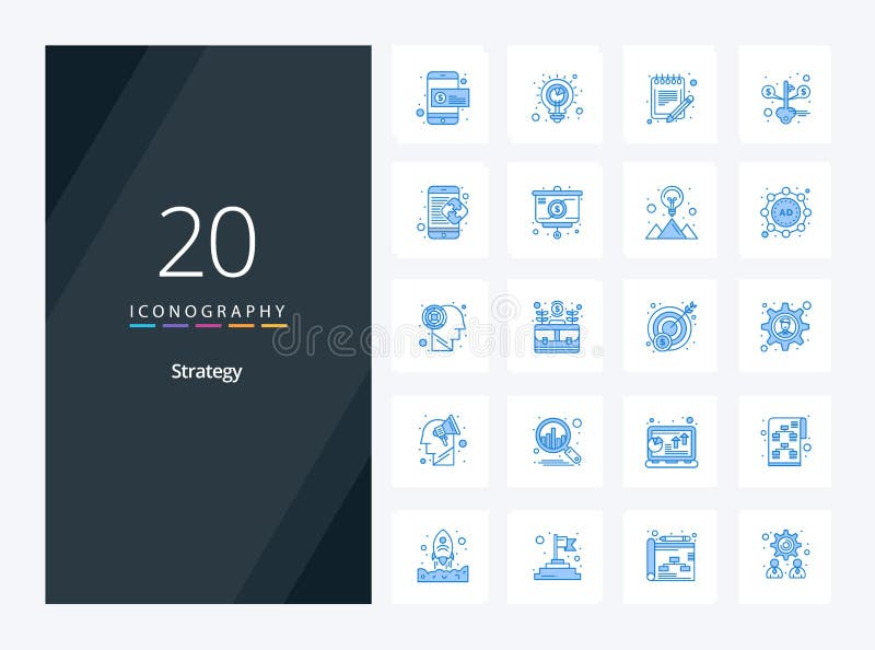 20 Strategy Blue Color Icon for Presentation Stock Vector ...