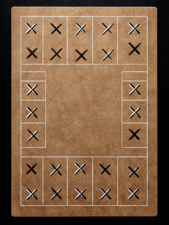 Strategy Board Game Layout Featuring Xs and Os Viewed from Above, with ...