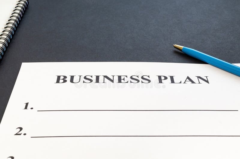 Strategy Business Plan with Pen and Notepad on Black Table Stock Photo ...