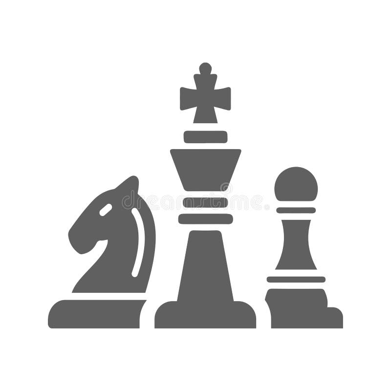 Strategy, Chess, Game Icon. Gray Vector Sketch Stock Illustration ...
