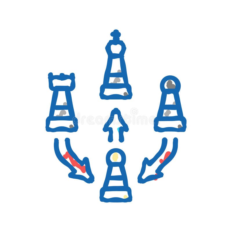 Strategy Chess Icon Doodle Illustration Stock Vector - Illustration of ...