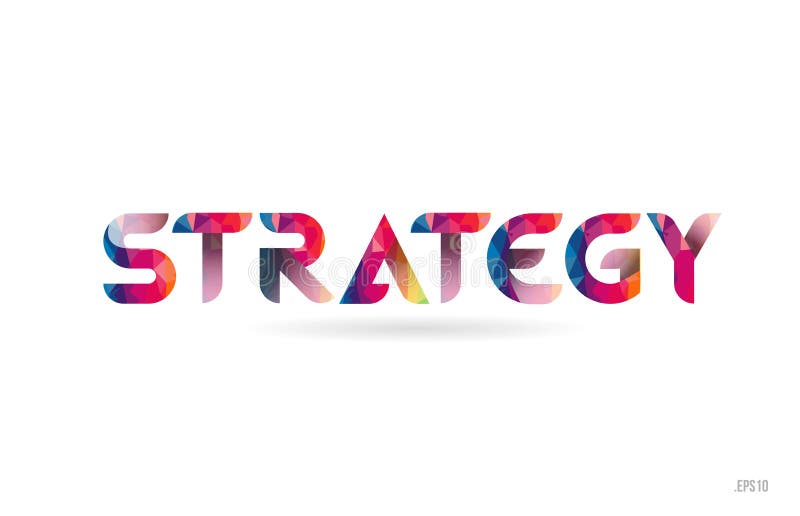 Strategy Colored Rainbow Word Text Suitable for Logo Design Stock ...