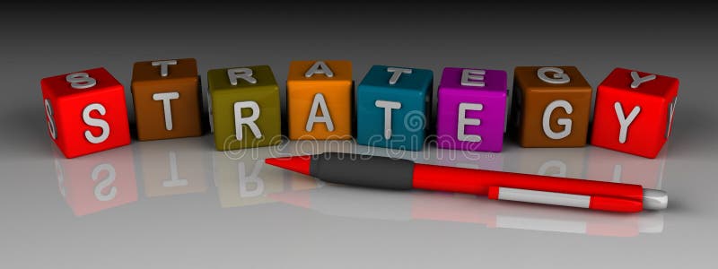 Strategy in Colourfull Cubes and Red Ballpoint Stock Illustration ...