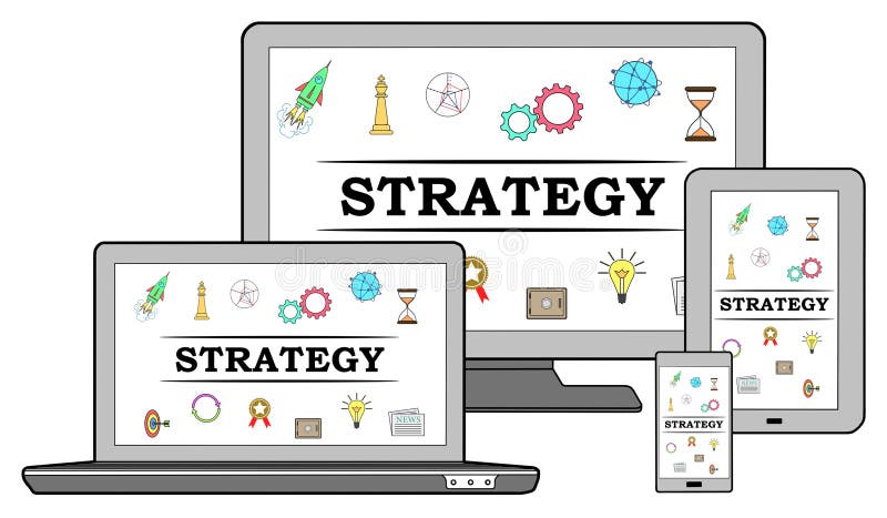 Strategy Concept on Different Devices Stock Image - Image of computer ...