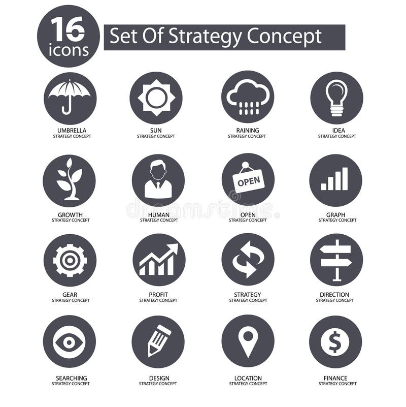 Strategy Concept icons, stock illustration. Illustration of growth ...