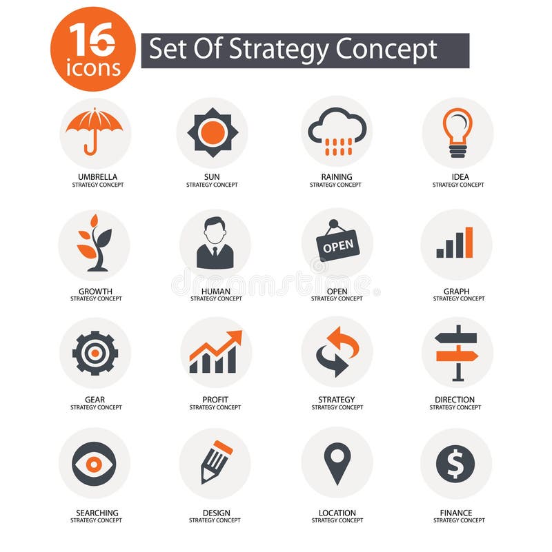 Strategy Concept icons, stock illustration. Illustration of firm - 35728076