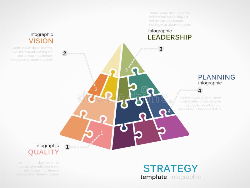 Strategy Pyramid Management Diagram Stock Illustration - Illustration ...