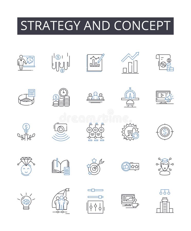 Strategy and Concept Line Icons Collection. Plan and Scheme, Idea and ...
