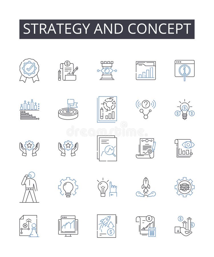 Strategy and Concept Line Icons Collection. Plan and Scheme, Idea and ...