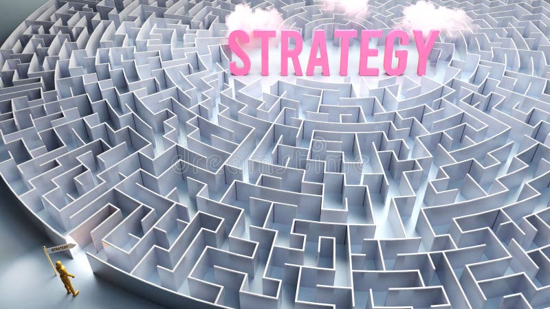 Strategy and a Difficult Path To Reach it Stock Illustration ...