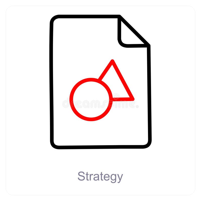 Strategy and Document Icon Concept Stock Illustration - Illustration of ...