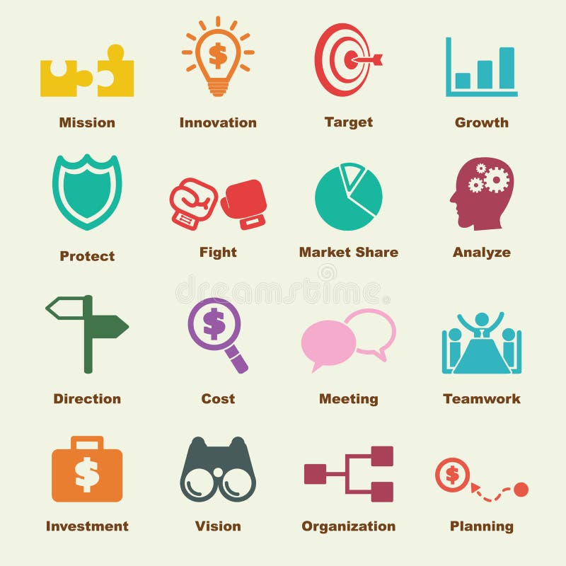 Strategy elements stock vector. Illustration of bulb - 57208550