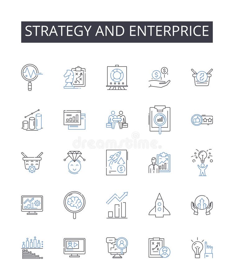 Strategy and Enterprice Line Icons Collection. Tactic, Plan, Approach ...