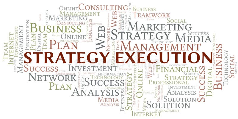 Strategy Execution Word Cloud Create with Text only. Stock Illustration ...