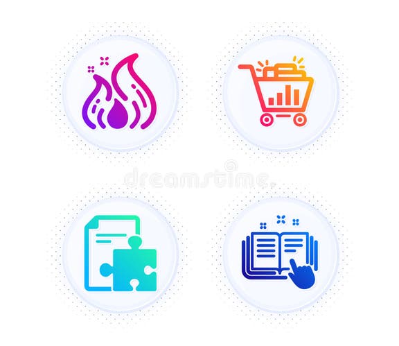 Strategy, Fire Energy and Seo Shopping Icons Set. Technical ...