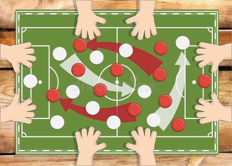 Soccer field on the table. stock vector. Illustration of position ...