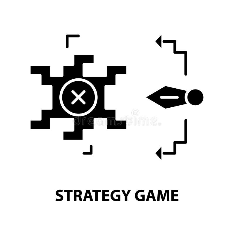 Strategy Game Icon, Black Vector Sign with Editable Strokes, Concept ...