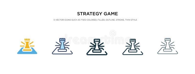 Strategy Game Icon in Different Style Vector Illustration. Two Colored ...