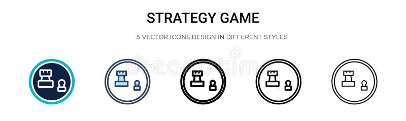 Strategy Game Icon in Filled, Thin Line, Outline and Stroke Style ...
