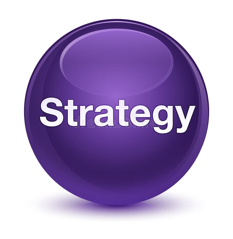 Strategy Glassy Purple Round Button Stock Illustration - Illustration ...