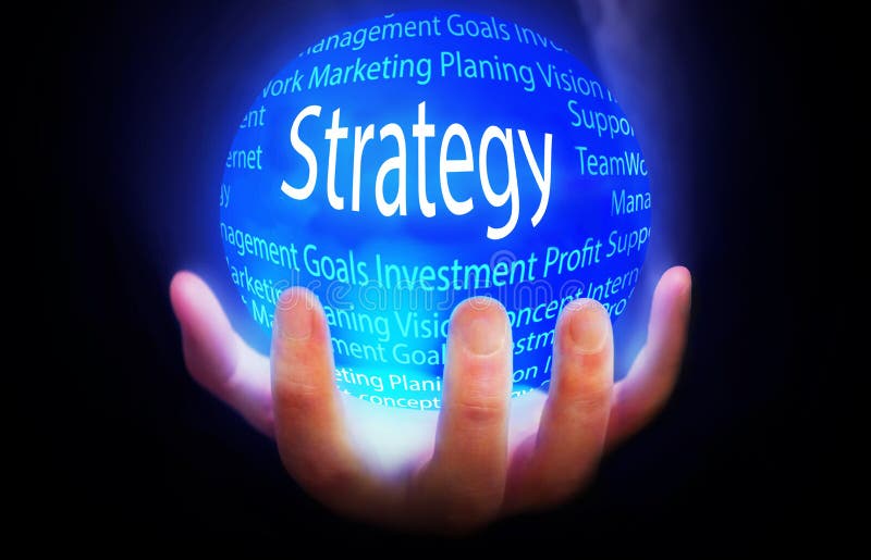 Business Strategy Text 3D Background Blue Stock Illustration ...