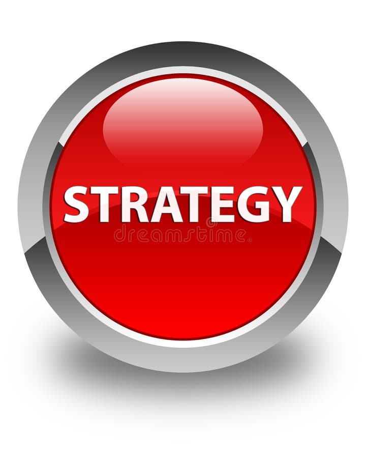 Strategy Glossy Red Round Button Stock Illustration - Illustration of ...